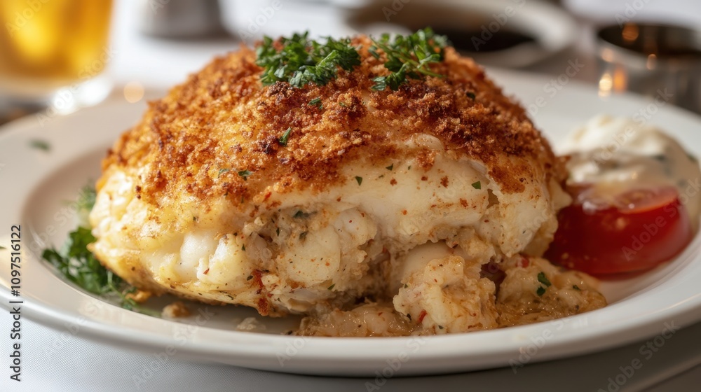 National Crab Stuffed Flounder Day Delicious crab cake platter with ...
