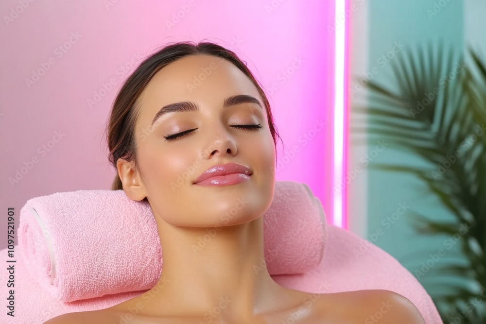 A calming image of a woman receiving a neck and shoulder massage with aromatic Ayurvedic oils ...