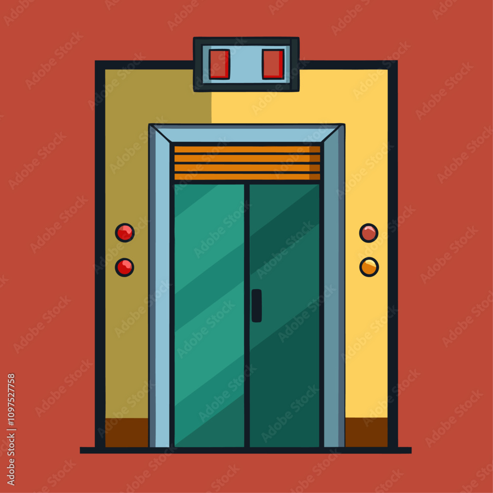 elevator clipart cartoon Illustration drawing Stock Vector | Adobe Stock