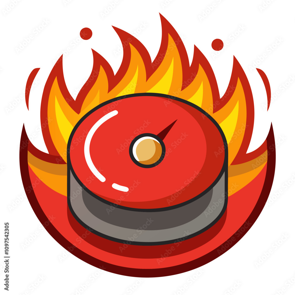 fire alarm clipart cartoon Illustration drawing Stock Vector | Adobe Stock