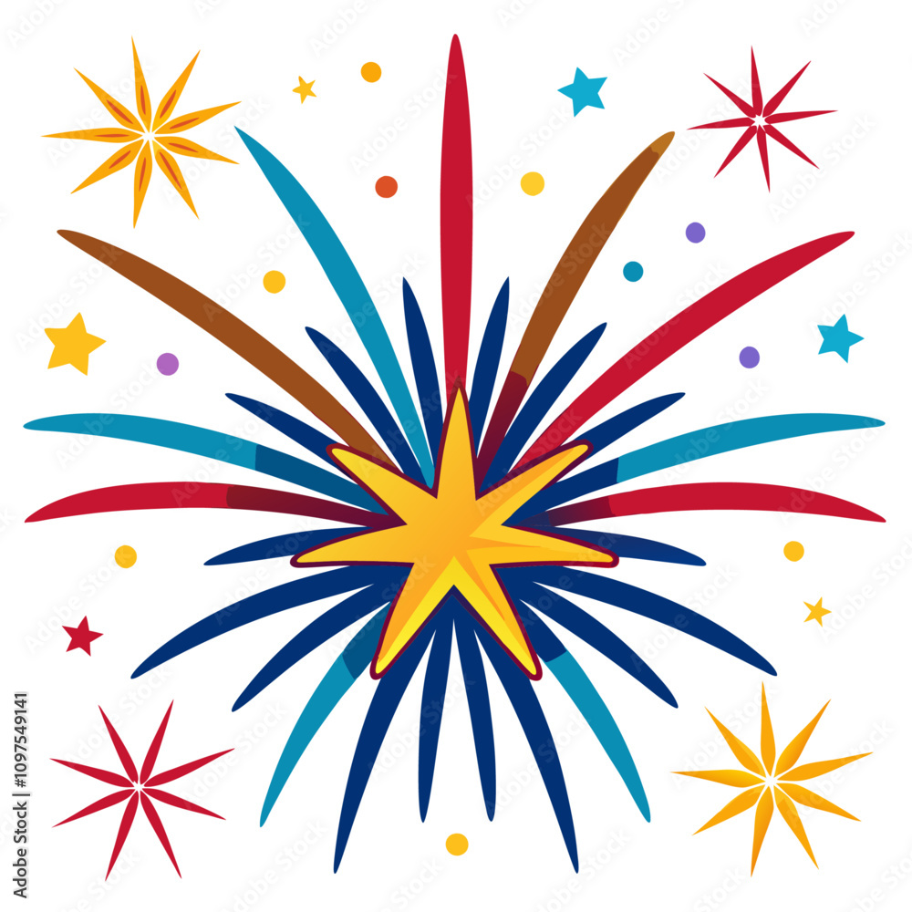 fireworks clipart cartoon Illustration drawing Stock Vector | Adobe Stock