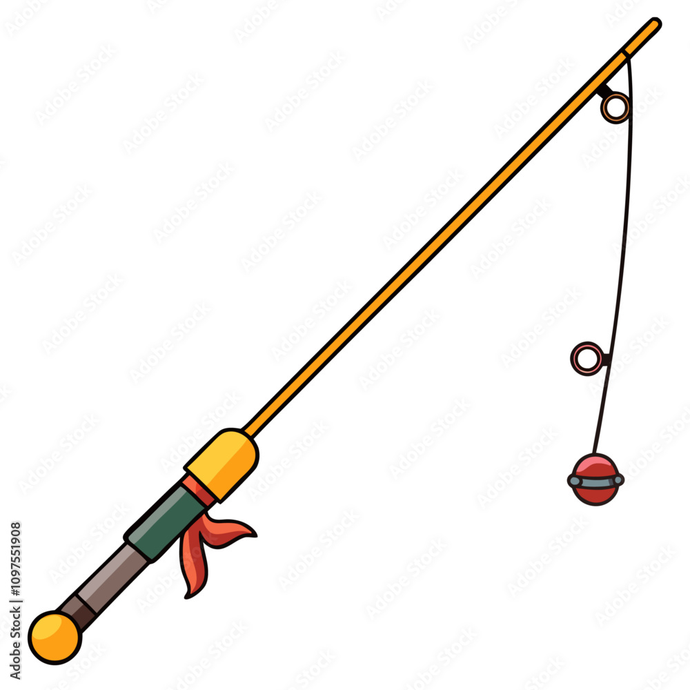 fishing rod clipart cartoon Illustration drawing Stock Vector | Adobe Stock