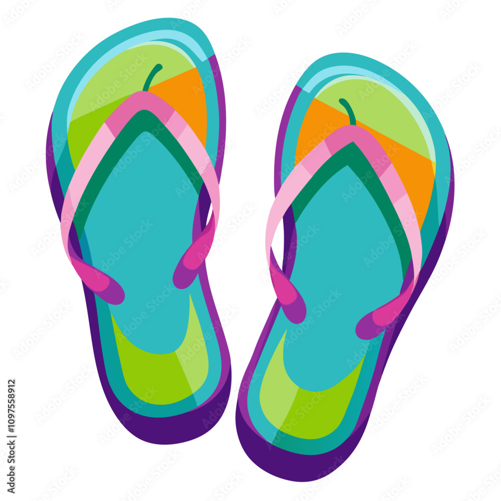 flip flops isolate clipart cartoon Illustration drawing Stock Vector ...