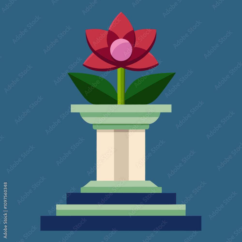 flower pedestal clipart cartoon Illustration drawing Stock Vector ...