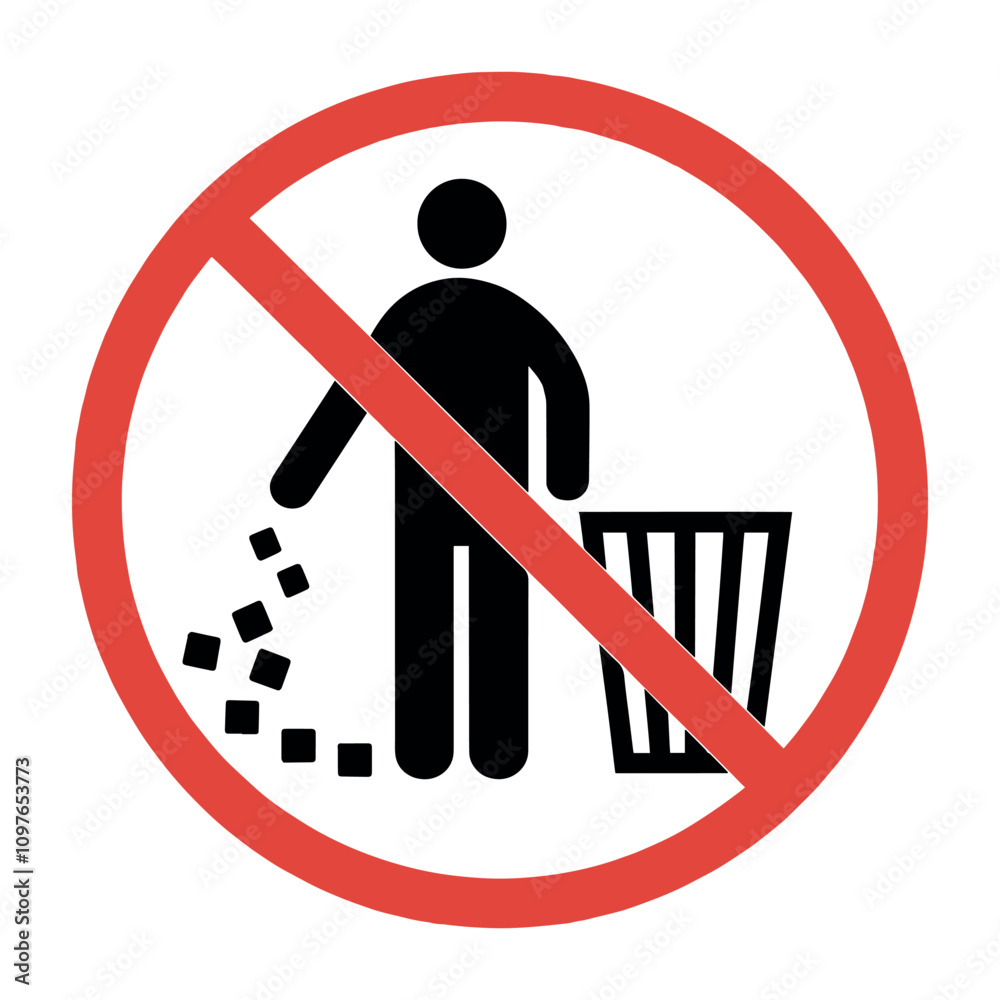 Do not throw garbage on the ground sign. Stock Vector | Adobe Stock