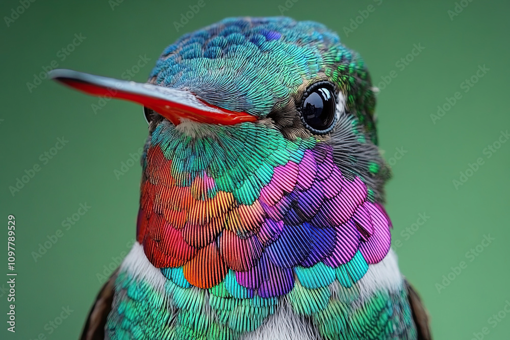 Broad Billed Hummingbird. Using different backgrounds the bird becomes ...