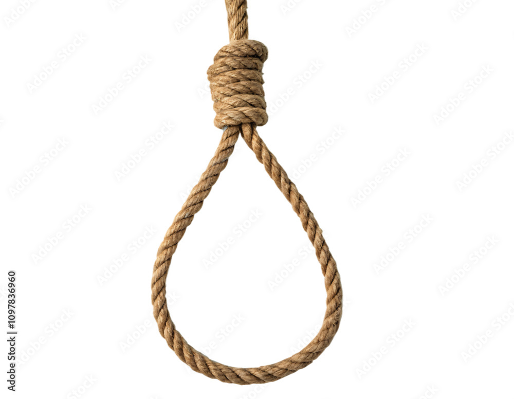 Isolated rope noose, a symbol of hanging and death Stock Photo | Adobe ...