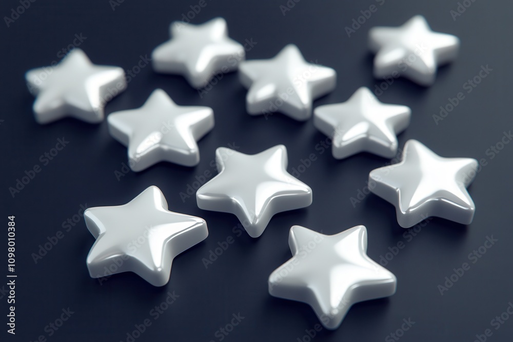 3d array of glimmering light stars against deep background. Charming ...