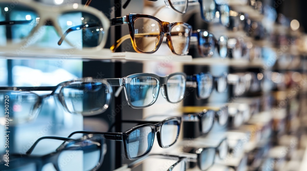 Eyeglasses Display Modern Frames, Optical Shop, Vision Care Stock ...