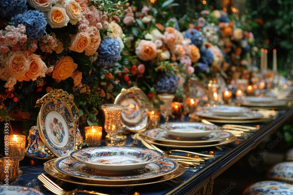 luxurious dining experience, floral centerpieces and candlelight steal ...