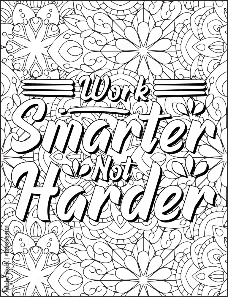 Motivational quote coloring page for adults. Motivational mandala quote ...