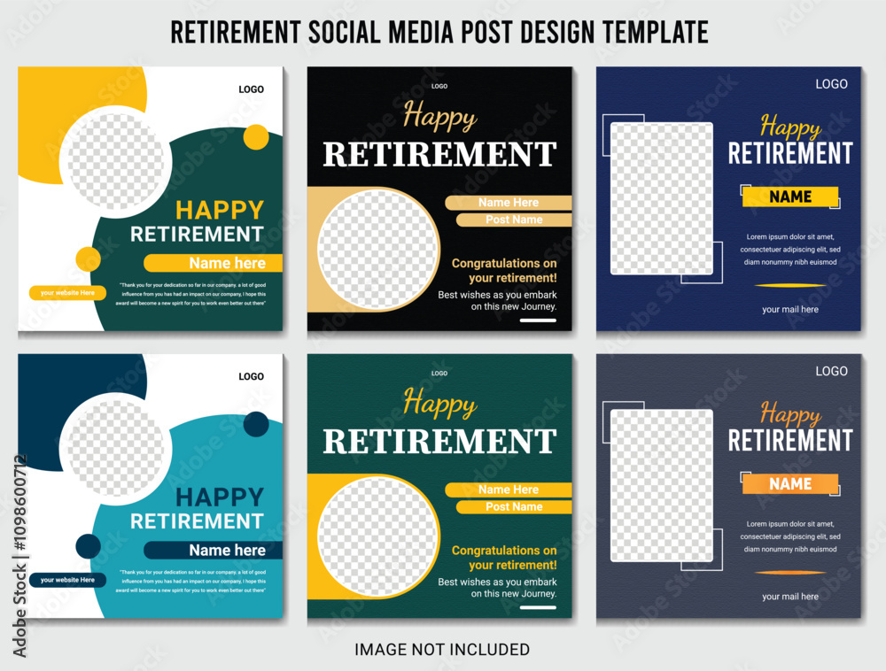 Retirement Flyer Design Template. Retirement poster, set of invitation ...