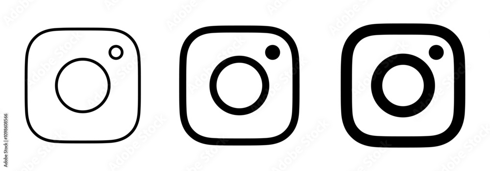 Instagram logo, social media line button icon, social media instant ...