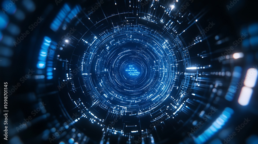 Abstract digital electric circuit circle background. High-tech circuit ...