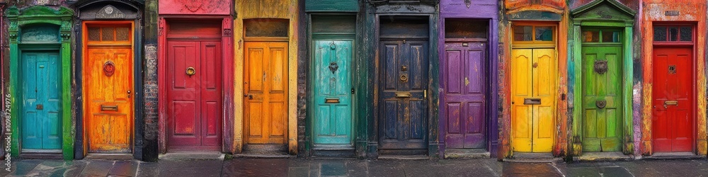 Vibrant Spectrum of Iconic Dublin Georgian Doors: A Panoramic View of ...
