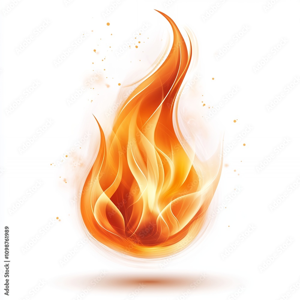 Dynamic Flame Illustration Representing Heat and Energy in a Vibrant ...