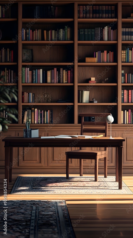 zoom virtual background of office room with bookcase professional ...