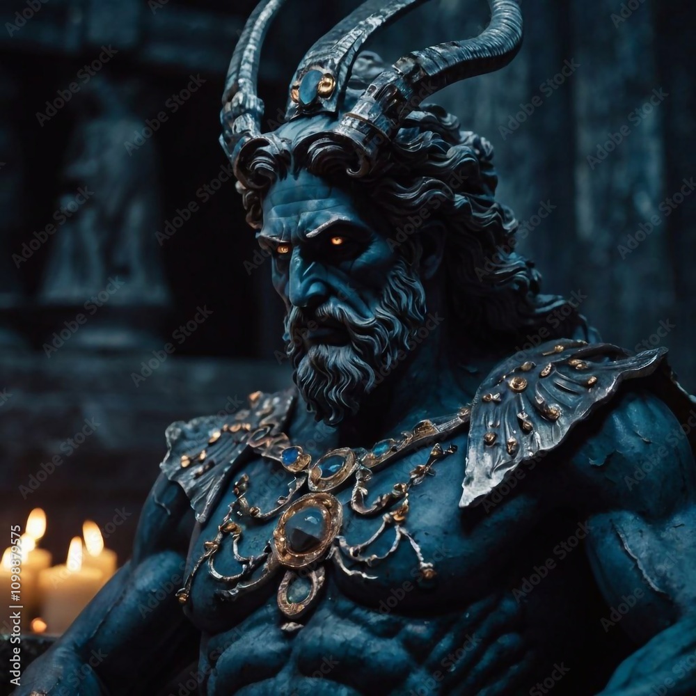 The image of the god of the underworld and the dead Hades. A character ...