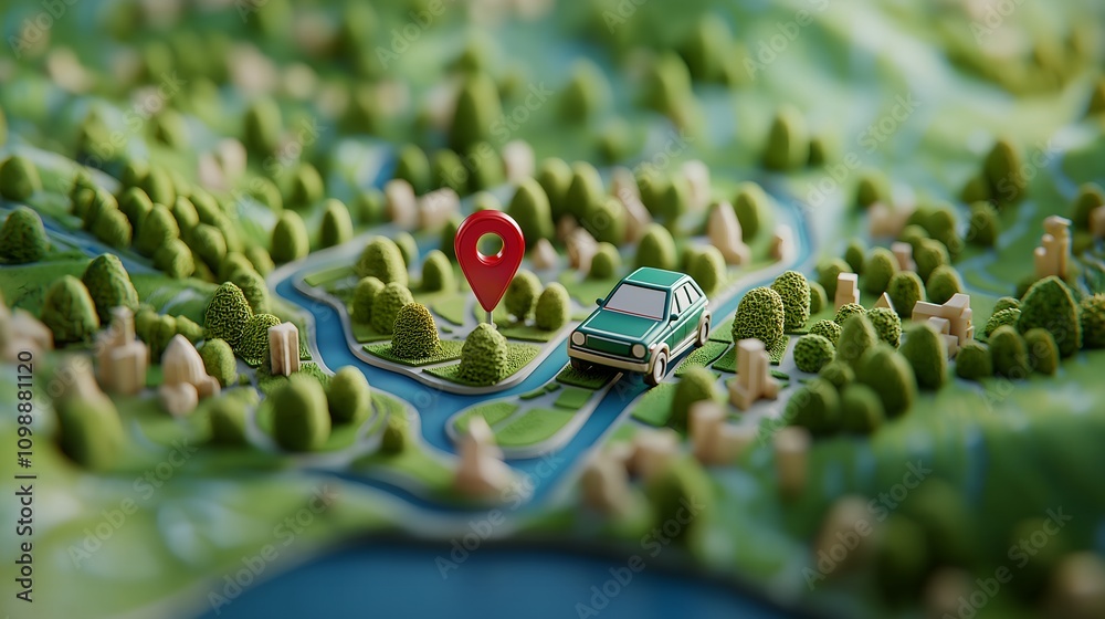 Google Maps in 3D Soft Material Render Stock Photo | Adobe Stock