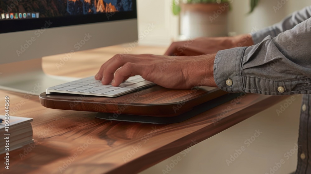 Keyboard Tray: A keyboard tray that supports wrist alignment and ...