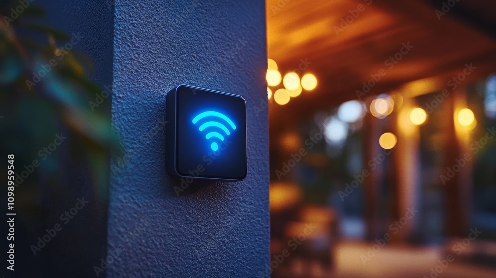 Smart Home Wi-Fi Outlet Extender with Blue Symbol for Enhanced ...