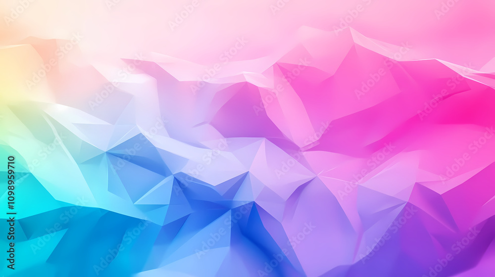 Vaporwave color spectrum, mountain architecture, low polygon background ...