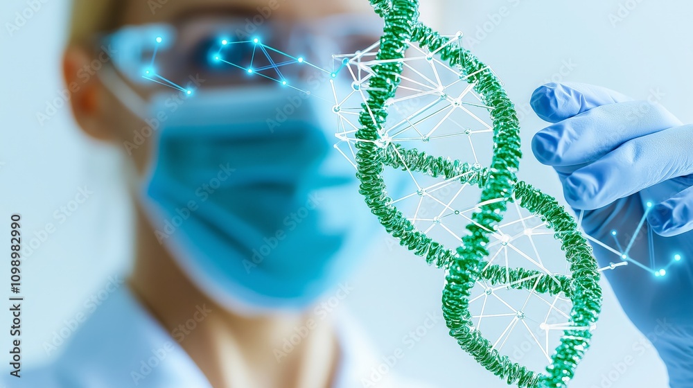 food technology nutrition biotechnology concept. Scientist examining ...