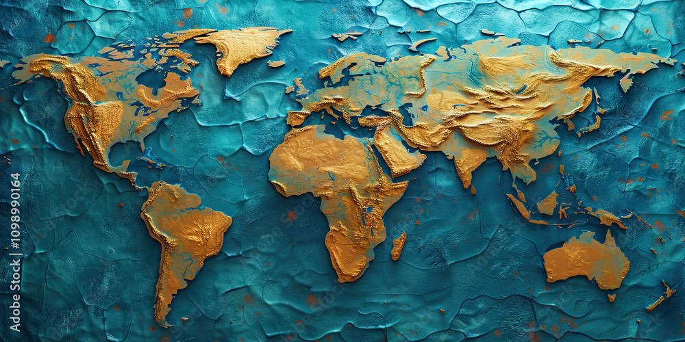 Geography Mural Walls: A world map mural on the walls, featuring ...