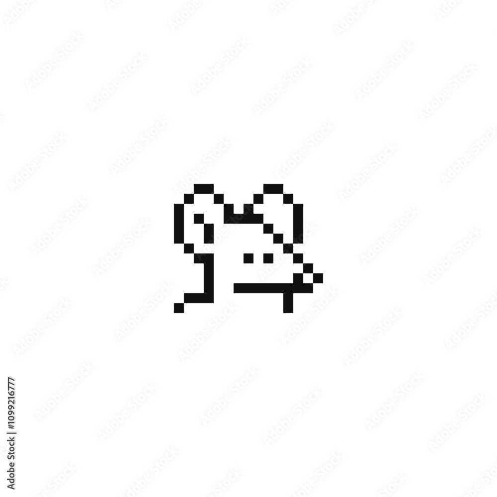 Rat pixel art character, mouse head, logo pet shop. Stickers and ...