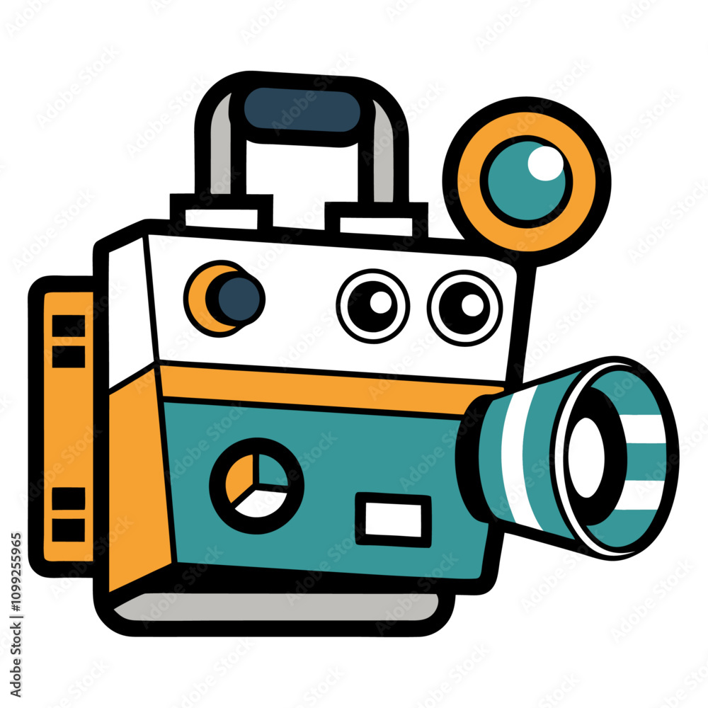 vintage film camera clipart Cartoon Illustration drawing Stock Vector ...