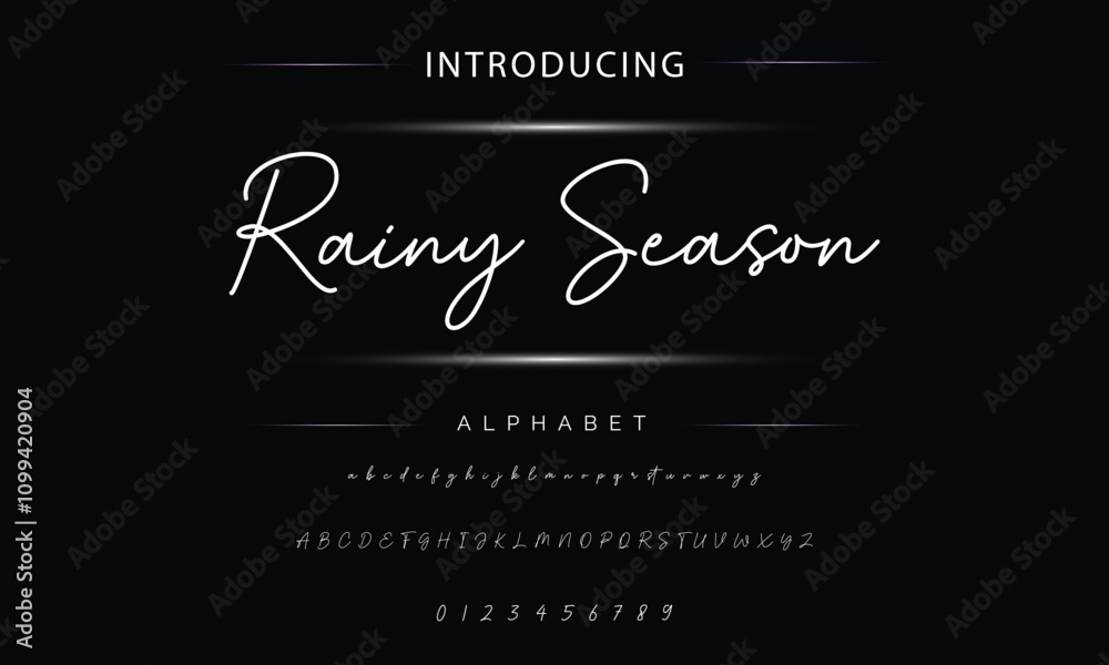 Hand drawn vector alphabet. Modern monoline signature script font ...