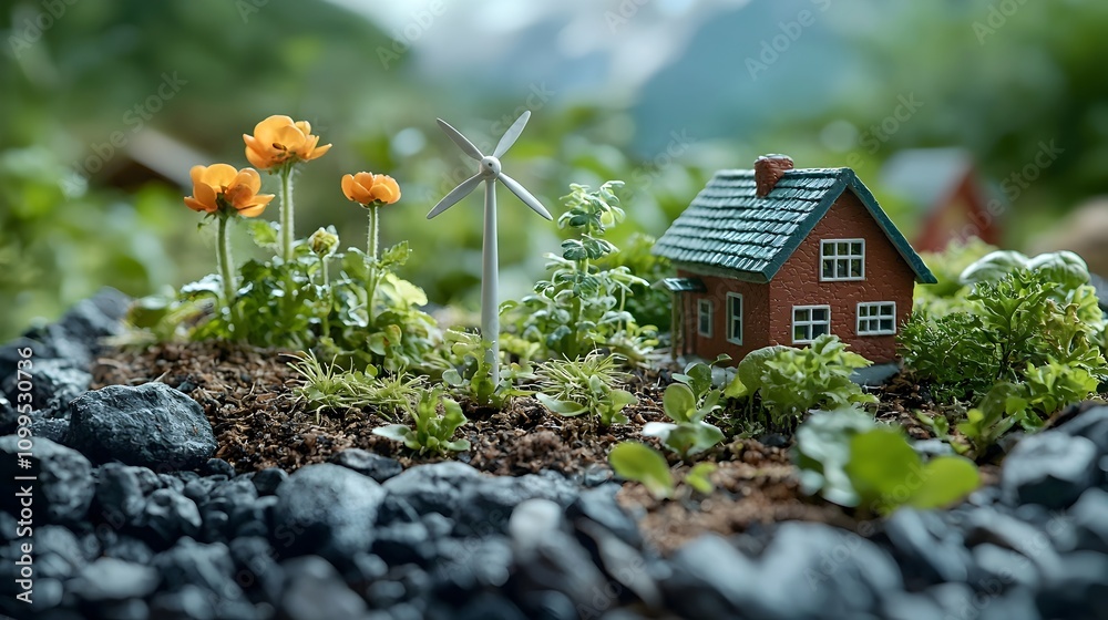 Tiny flourishing micro ecosystems and sustainable eco friendly houses ...