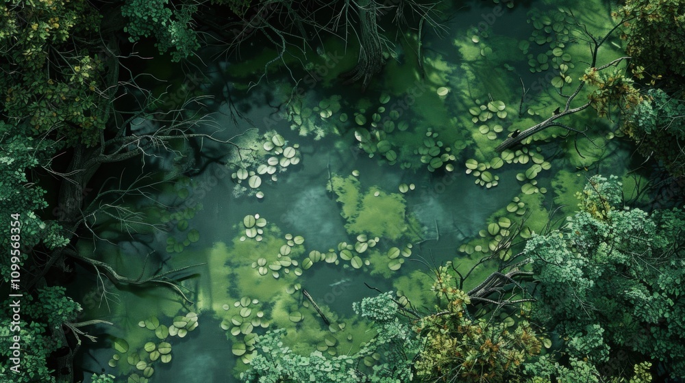 DnD Battlemap battlemap in toxic bog - Surrounded by greenery ...