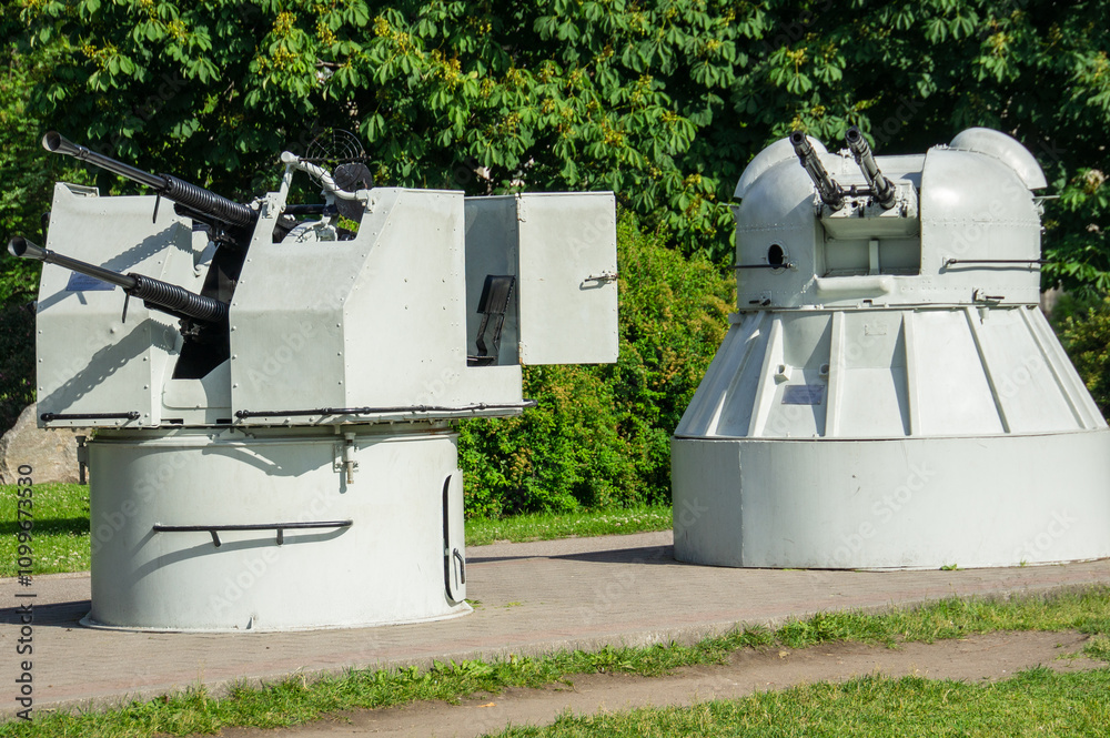 Exposition of weapons from Second World War in open area of Museum of ...
