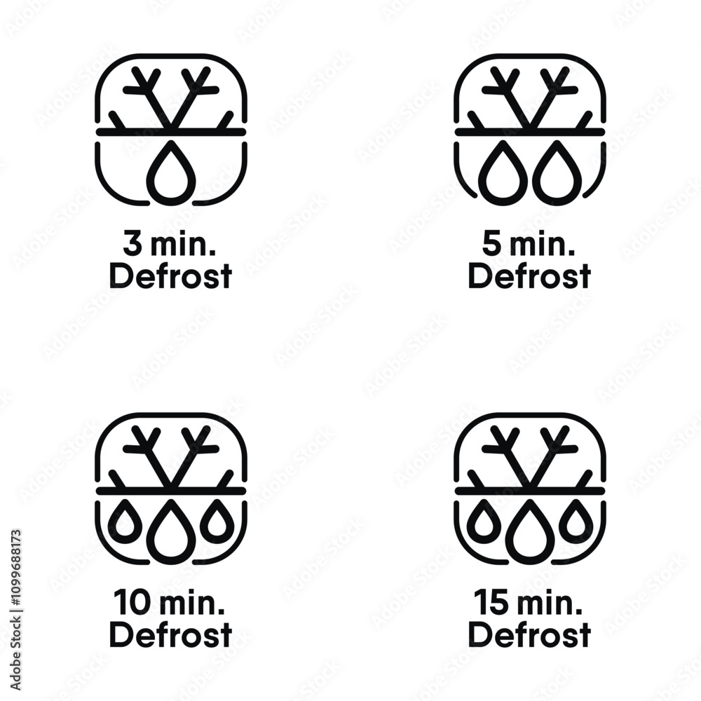 3 minutes Defrost vector information signs Stock Vector | Adobe Stock