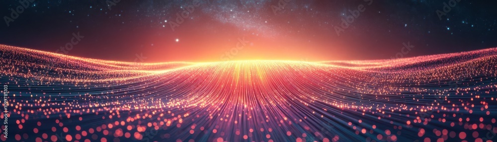 Divine patterns forming in a sacred sky, glowing fiber optics like ...