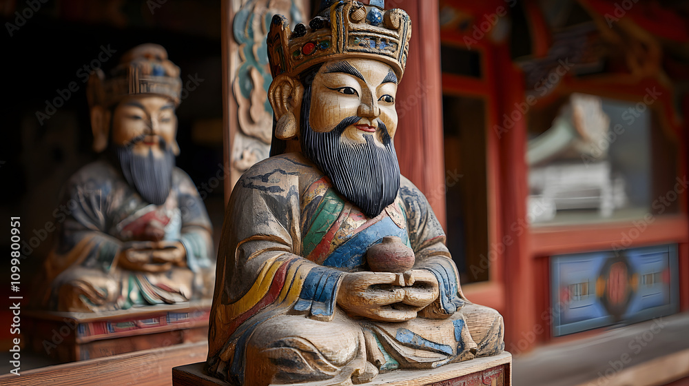 Korean jangseung totems - Iconic wooden guardian statues showcasing ...