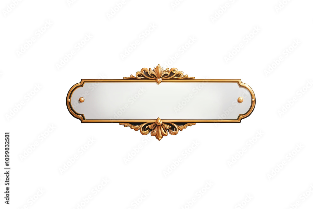 Vintage golden name frame isolated on transparent background. Png image ...