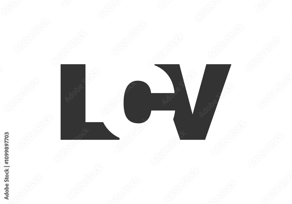LCV bold and unique editable font logo for tech startups, consulting ...