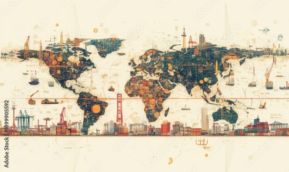 Intricate global value chains connecting manufacturers, suppliers, and ...