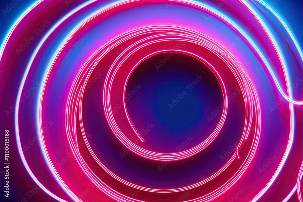 Vibrant 3D Portrait: Undulating Neon Ribbons with Resplendent ...