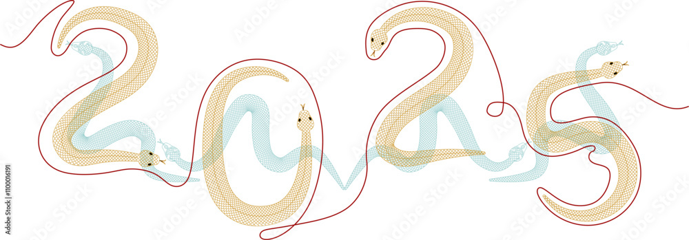 เวกเตอร์ Stock Year of the Snake Celebrating 2025 with Symbolic Imagery ...