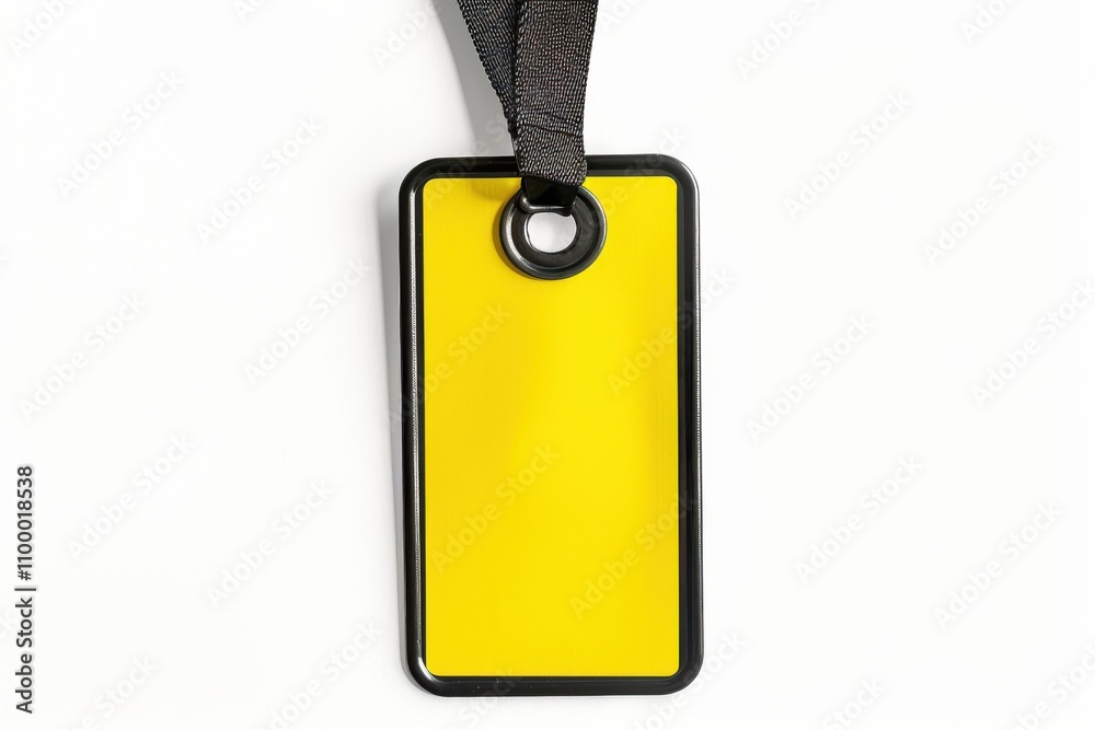 Vertical name tag with price tag sign minimalist style studio setup ...