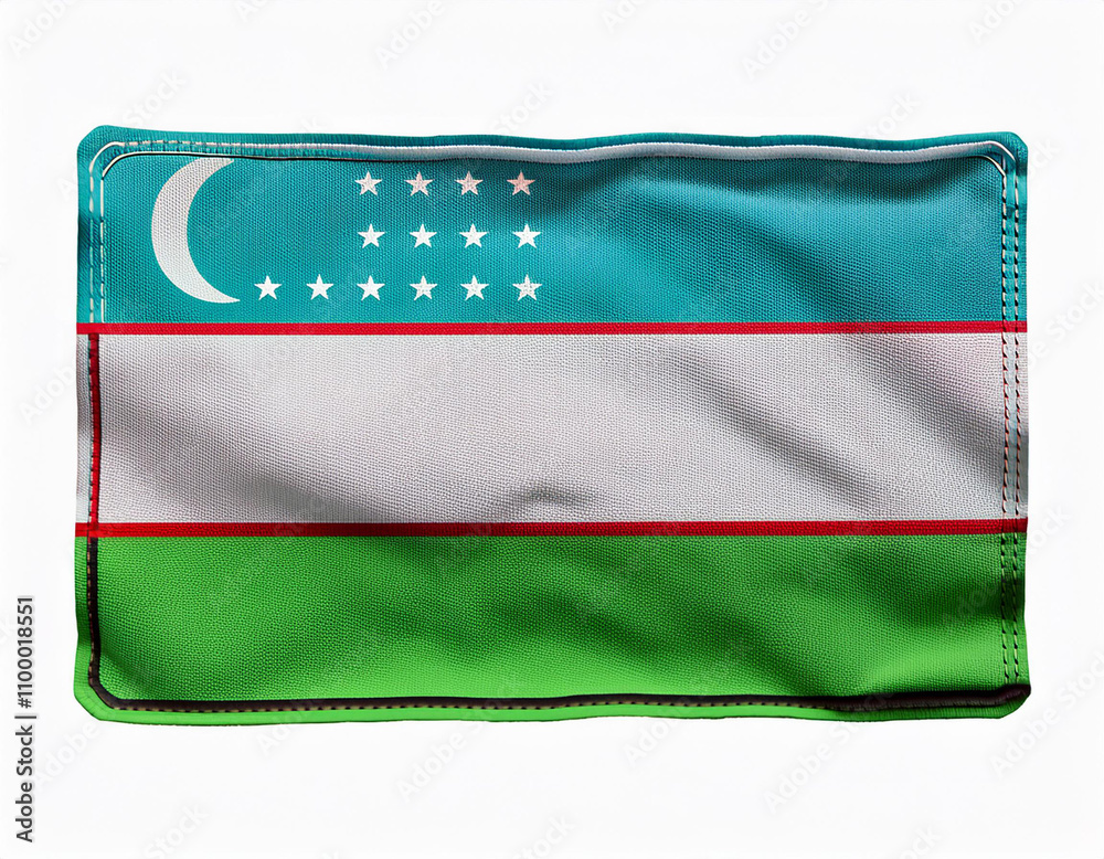 Uzbekistan flag isolated on white background with clipping path. flag ...