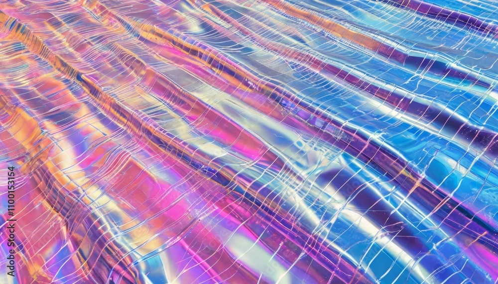 Cool background Loop of Holographic texture. Vibrant aqua menthe color ...