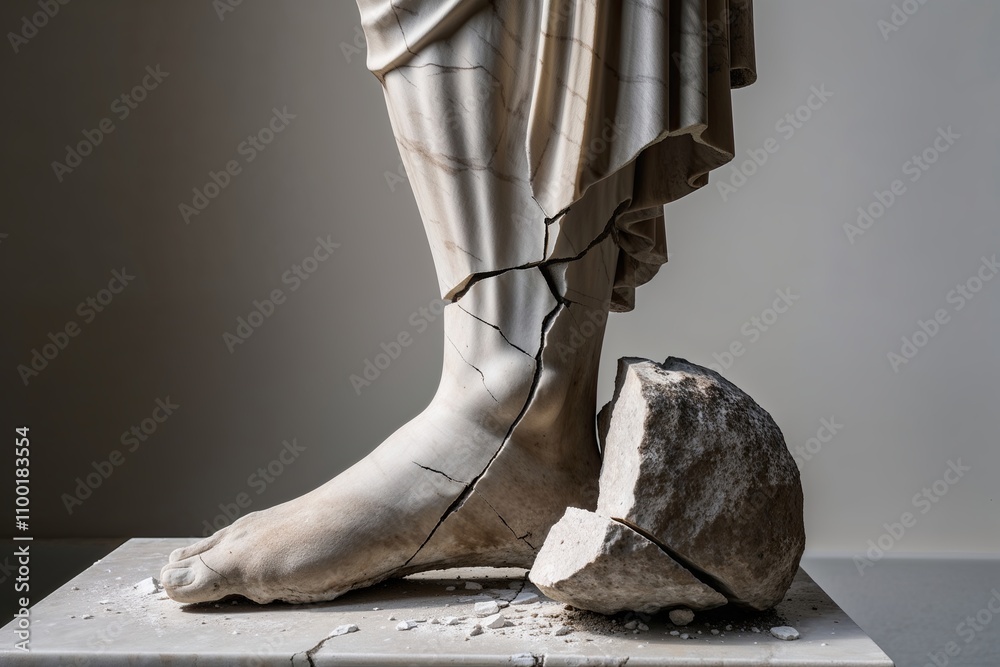 Ancient Greek Statue Foot Fragment Symbolizing Emotional Fragility and ...