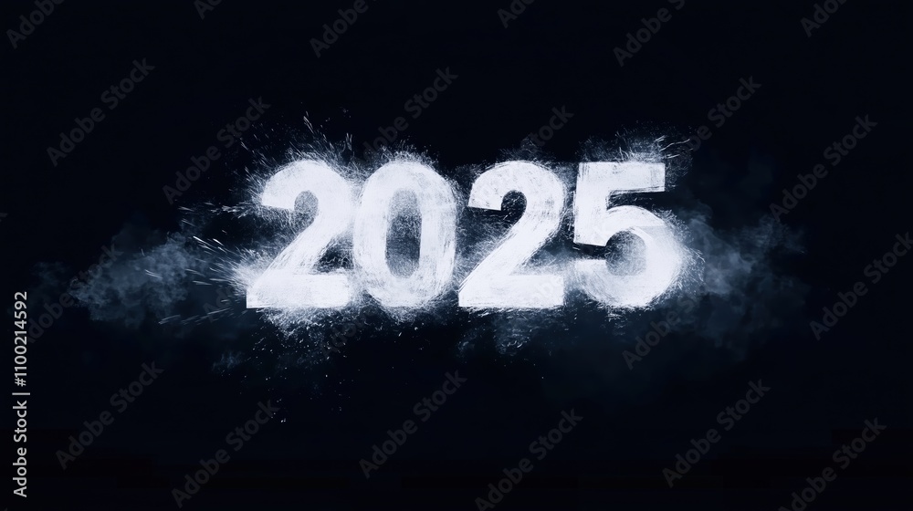 2025 in Bold White Explosion Effect with Smoke and Particle Details on ...