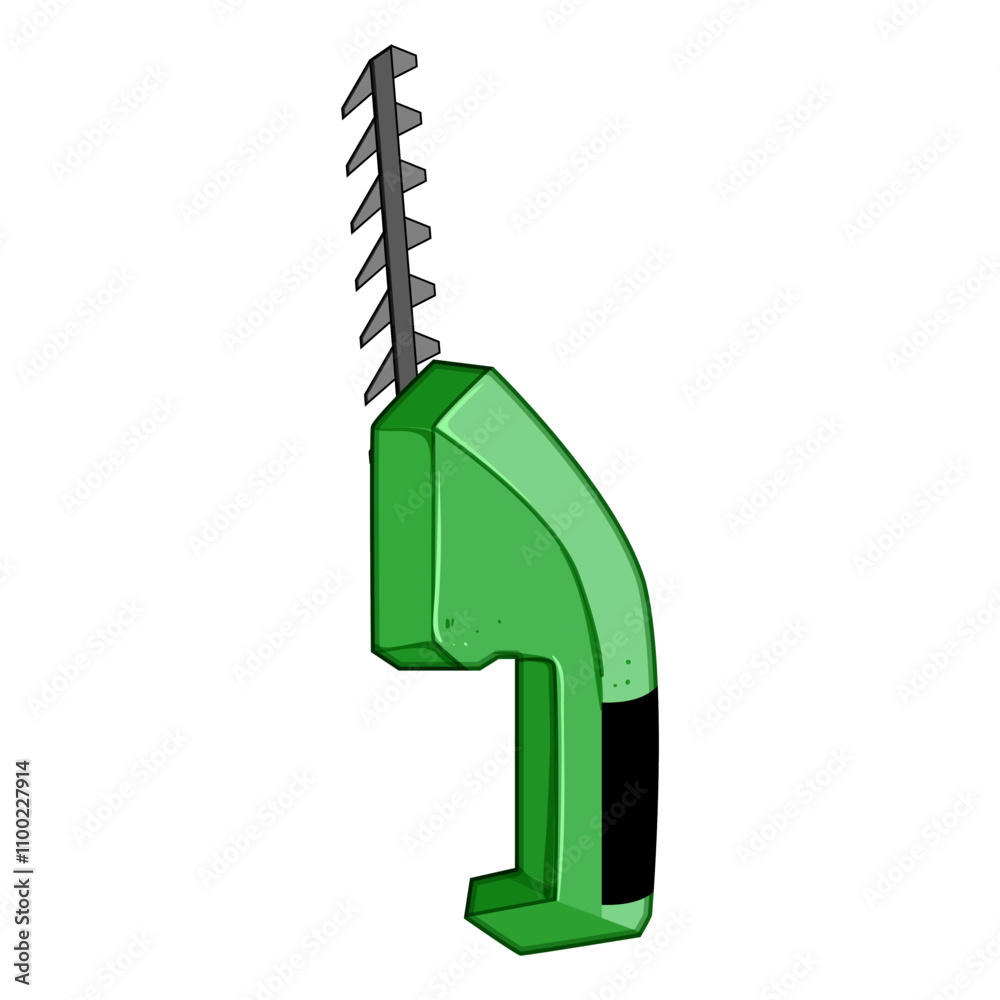 chainsaw tree trimmer cartoon. lopper saw, hedge foliage, canopy ...