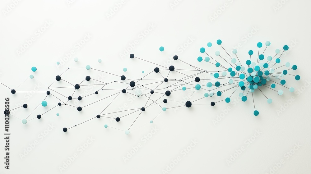 A grid like structure with data points and connections constantly ...
