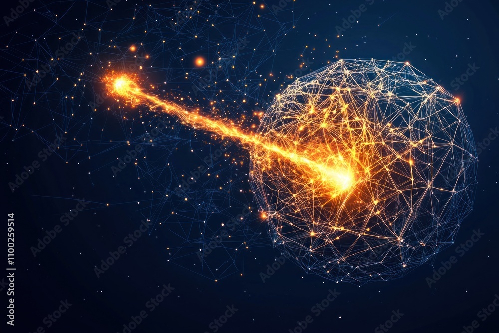 Explosive energy release from a celestial sphere cosmic setting digital ...